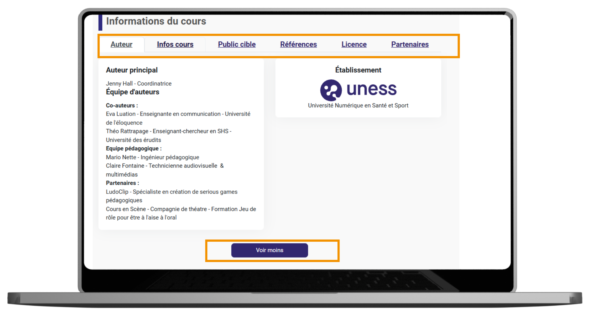 Structurer et harmoniser ses cours avec le « Bloc Infos-Cours » | UNESS